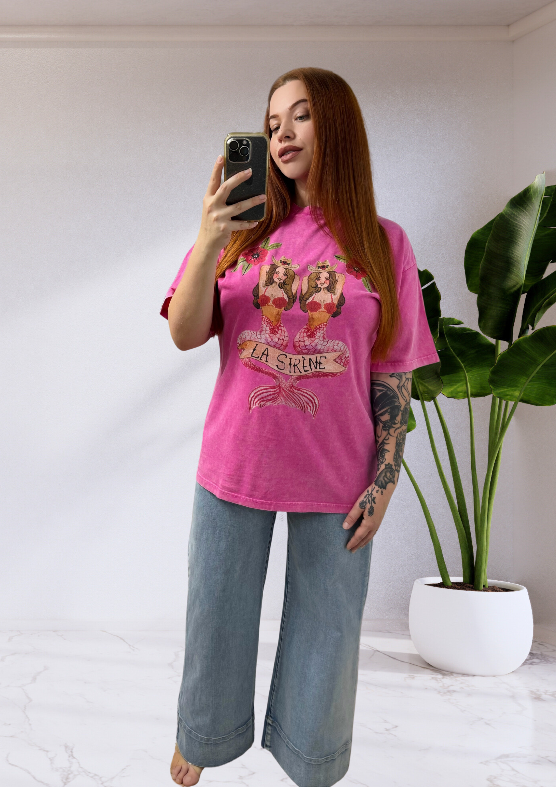 MAKU Mermaid La Sirene Oversized Tee Shirt - Pink – Bestique
